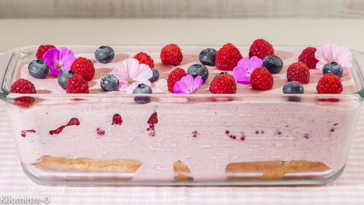 Photo de recette de charlotte, mousse aux fruits rouges, framboises de ...